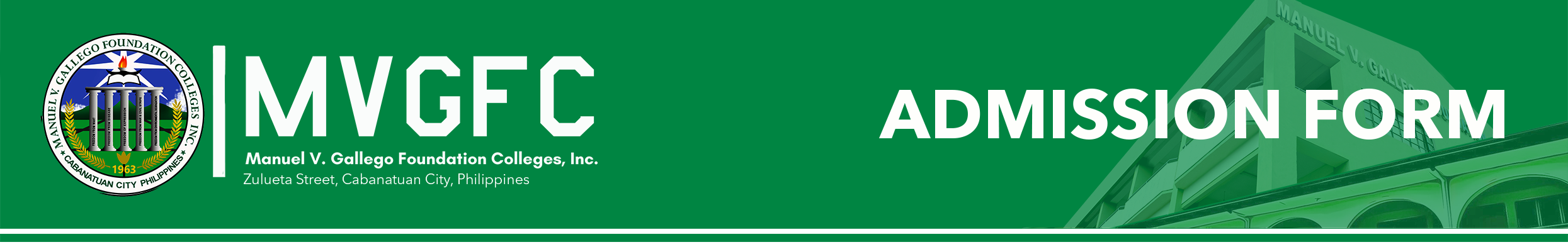 MVGFC-Admission Form College 2024-2025